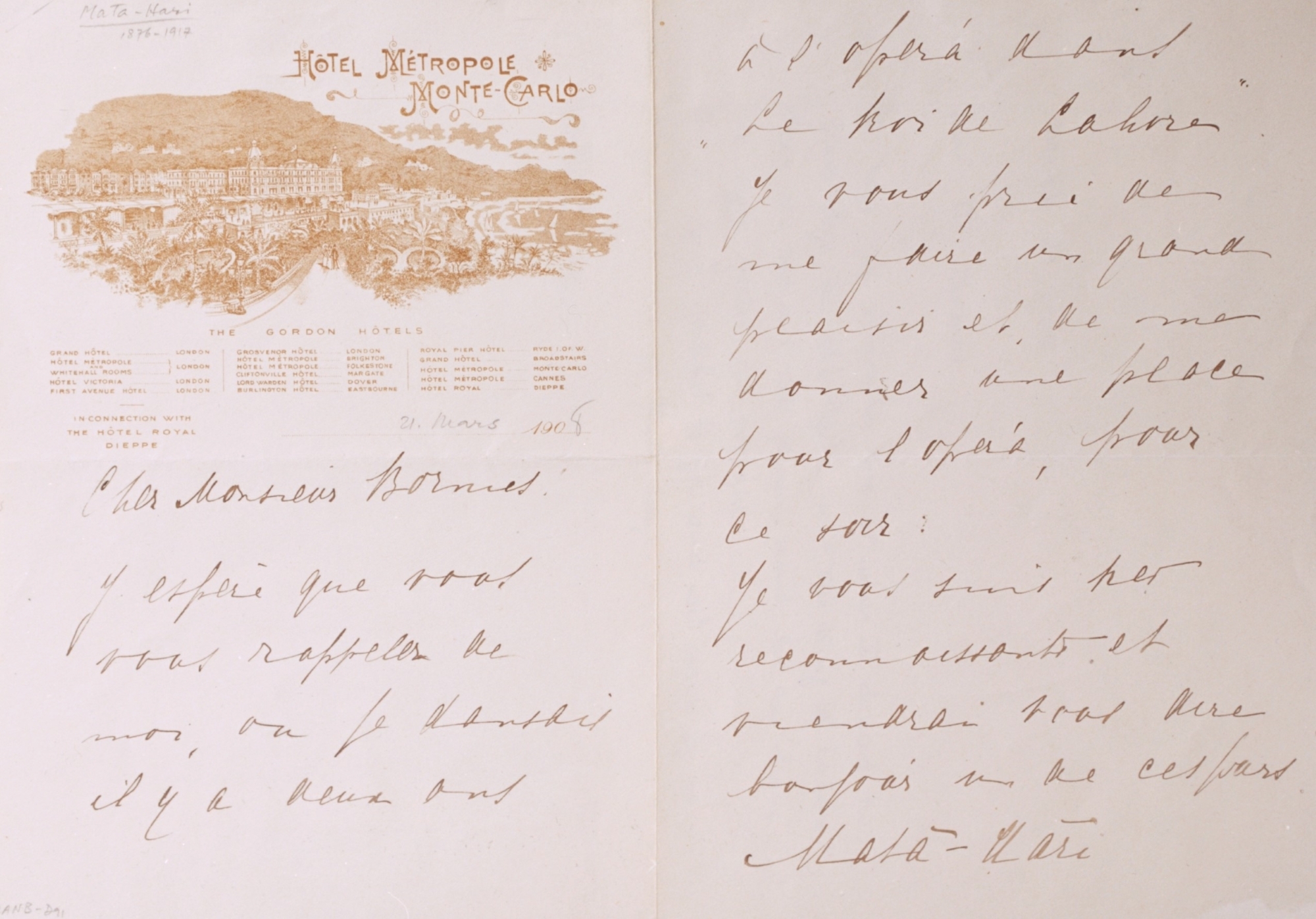 Mata Hari Letter | International Spy Museum